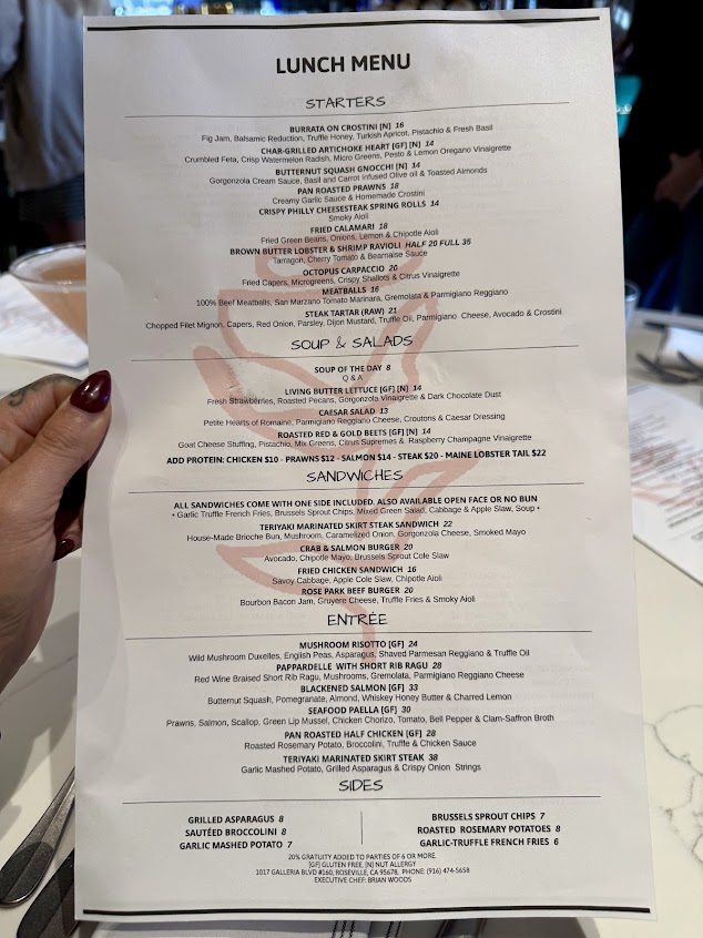 Rose Park Bistro Menu – Prices, Hours & Location in Roseville, CA